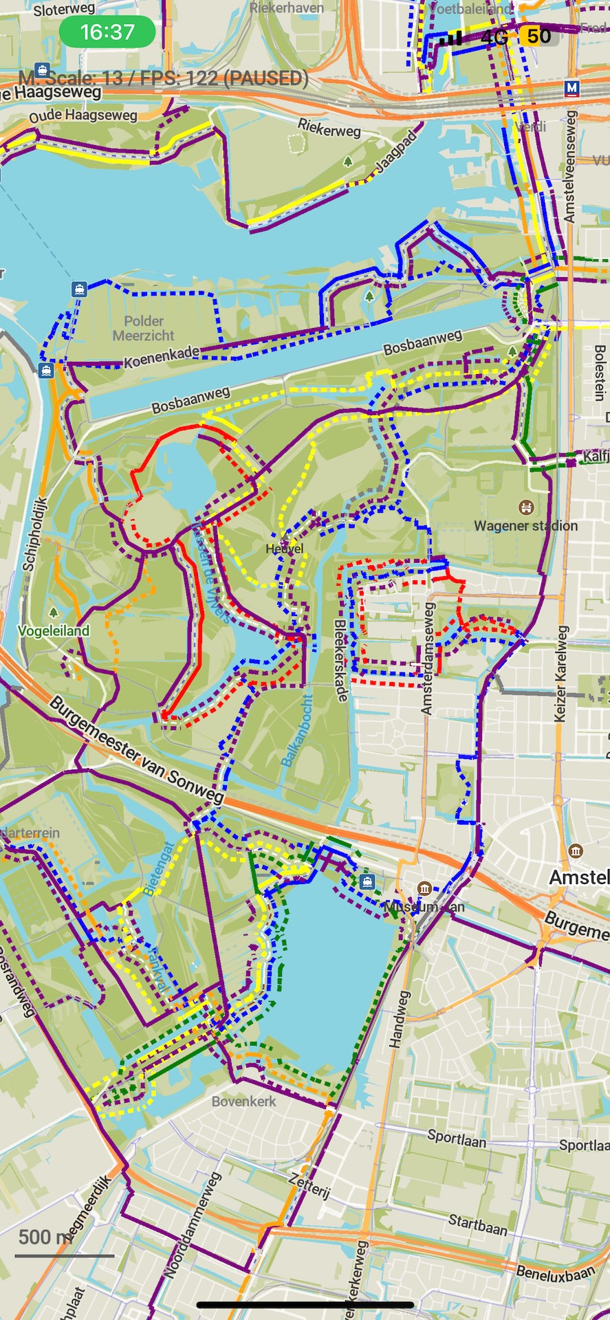 Hiking and cycling routes, bookmark names on the map, track selection ...